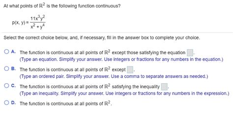 solved at what points of r2 is the following function