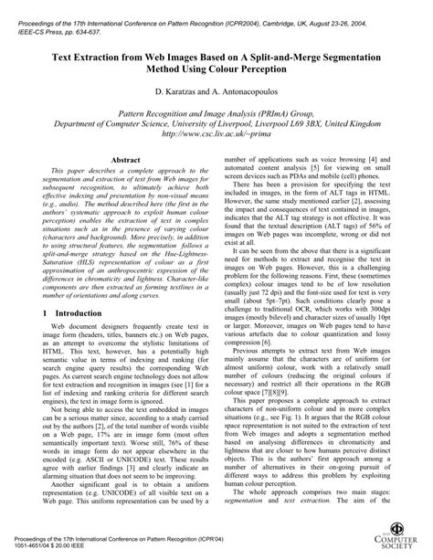 pdf text extraction from web images based on a split and merge segmentation method using color