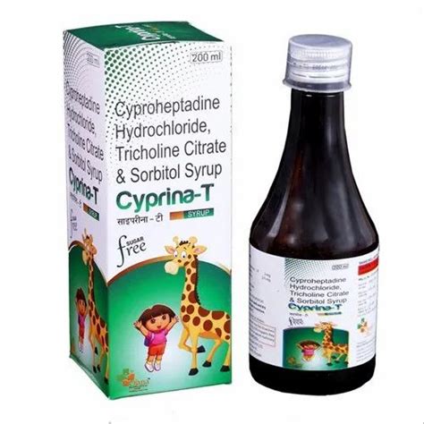 Cyproheptadine Hydrochloride Tricholine Citrate And Sorbitol Syrup 200