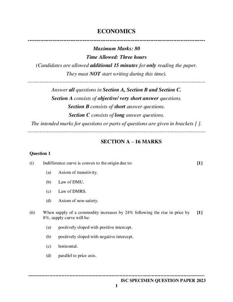 Accounts Specimen Paper Isc Class Image To U