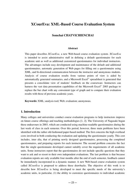 pdf xcoureva xml based course evaluation system