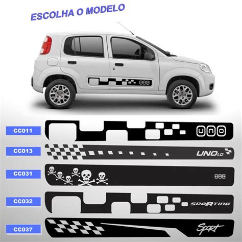 Kit Adesivo Uno Sporting Faixa Lateral Porta Completo Elo