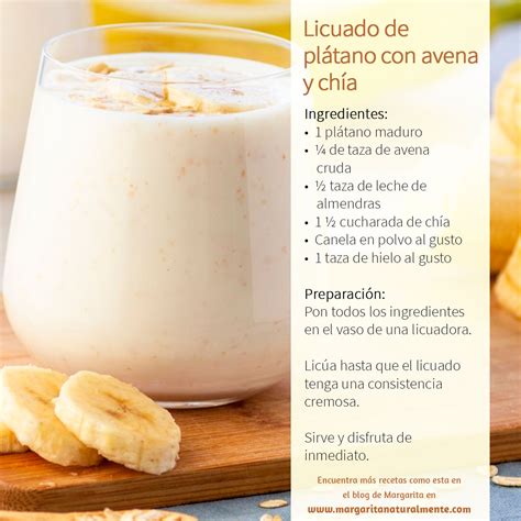 Licuado de plátano con avena y chía