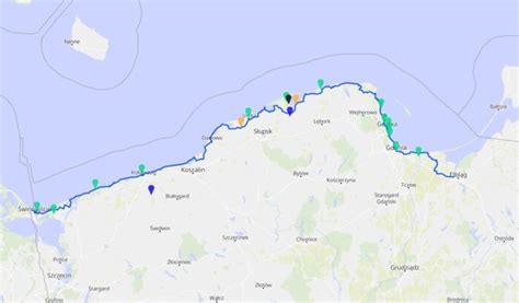 Droga rowerowa R10 mapa od Świnoujścia do Helu Marcin Kamyk Kamiński