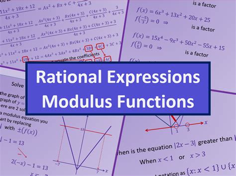rational expressions and modulus functions a level a2 mathematics teaching resources