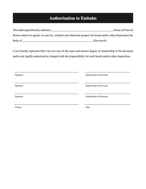 Release Authorization In Touch Funeral And Cremations Services Llc