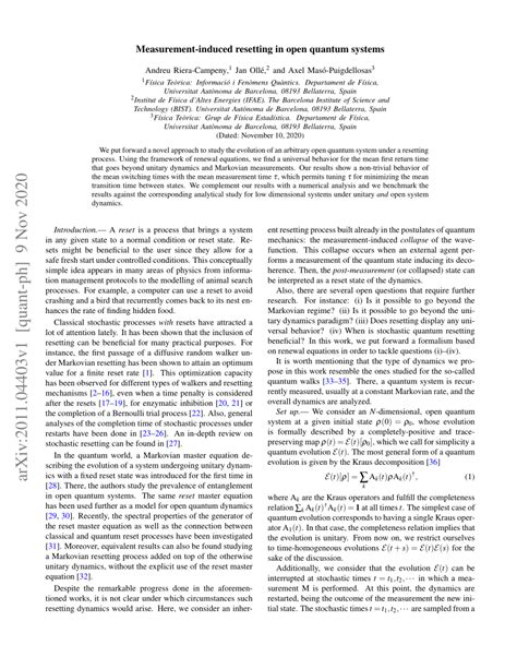 pdf measurement induced resetting in open quantum systems