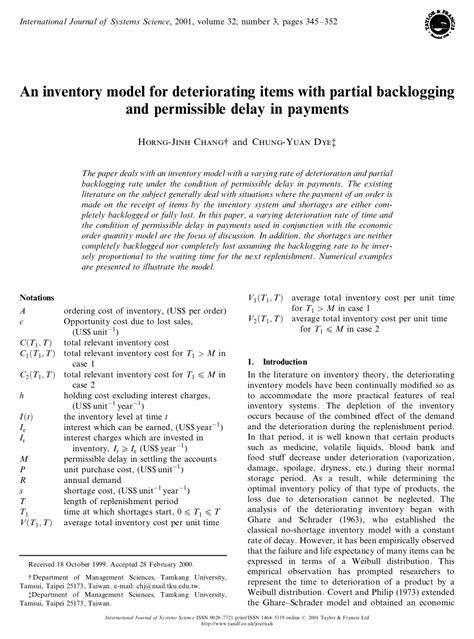 pdf an inventory model for deteriorating items with partial backlogging and permissible delay