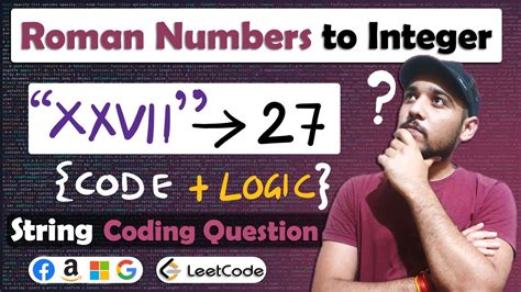 Roman Numbers To Integer Leetcode Java Solution YouTube