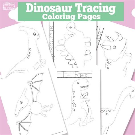 Dinosaur Tracing Coloring Pages Free Printable Tracing Worksheets