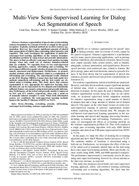 pdf multi view semi supervised learning for dialog act segmentation of speech umit guz