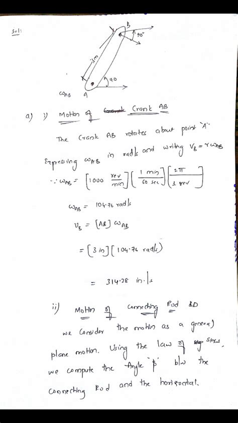 solved crank ab of the engine system has a constant clockwise angular 1 answer