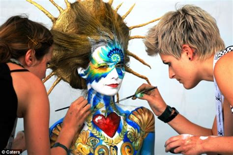 Paint Stripping Body Artists Celebrate Their Work At World Festival