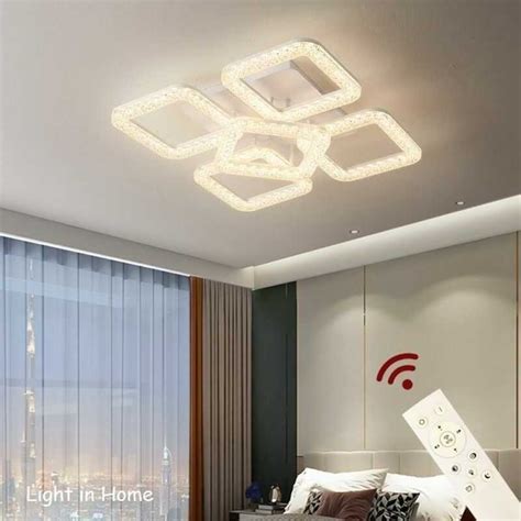 Lampa sufitowa plafon LED sterowany pilotem efekt kryształów DRON 4