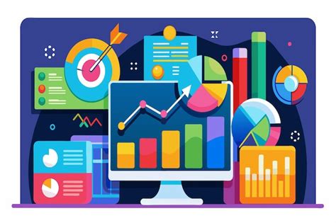 Premium Vector A Vibrant Graphical Representation Of Data Analytics