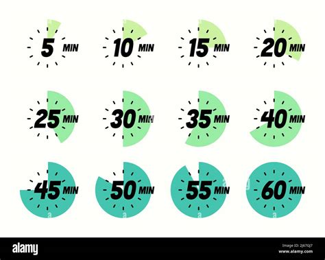 Group Of Color Timers Modern Minimalistic Illustration Set Of 5 10