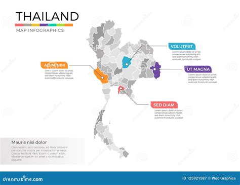 Thailand Map Info Graphic Vector Illustration Stock Photography