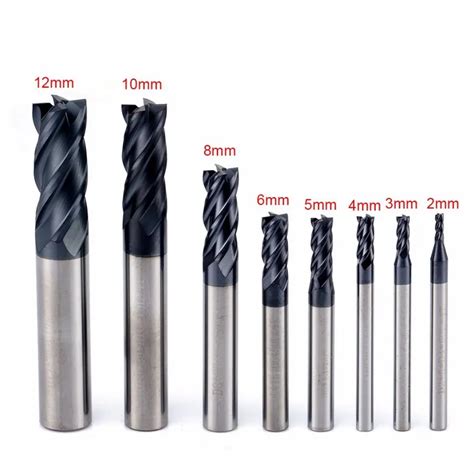 8pcs Lot 2 12mm Milling Cutter Carbide End Mill Set 4 Flutes Tungsten