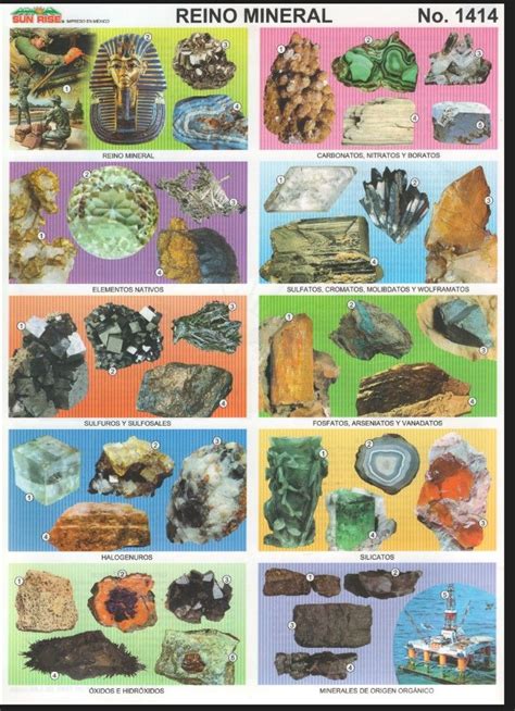 No 1414 Reino Mineral Minerales Dibujos Monografias