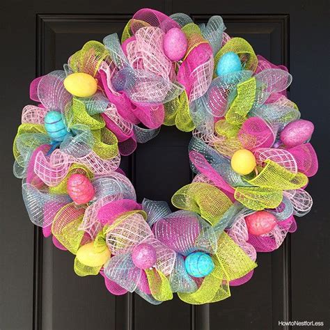Easter Egg Mesh Wreath Easter Mesh Wreaths Easter Decorations Dollar