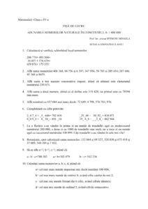 AcademiaABC Fișă de lucru Adunarea numerelor naturale în concentrul 0