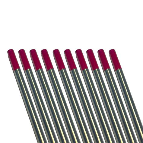 Eletrodo de Tungstênio 2 40mm X 150mm Vermelho 10 Unidades