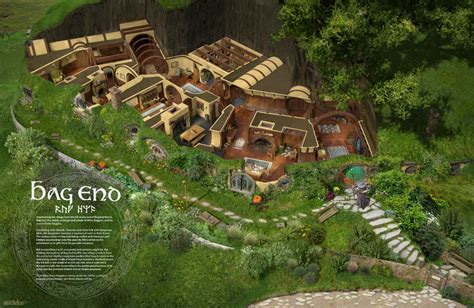 Lord Of The Rings Art Bag End Cross Section By Weta Designer Hobbit