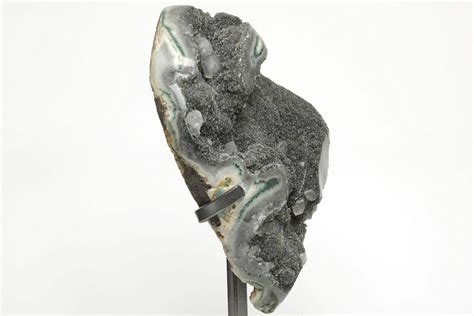 11 7 Sparkling Druzy Amethyst Geode Metal Stand 209200 For Sale