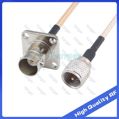 Hot BNC Female Jack 4four Hole Panel To Mini UHF Male Plug PL259