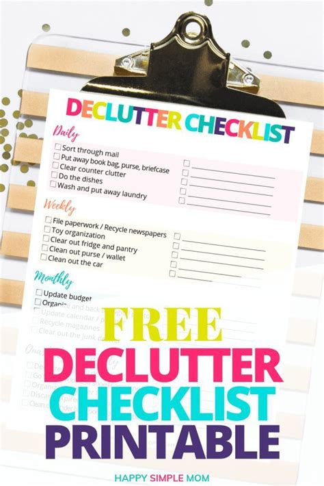 Declutter Checklist Printable