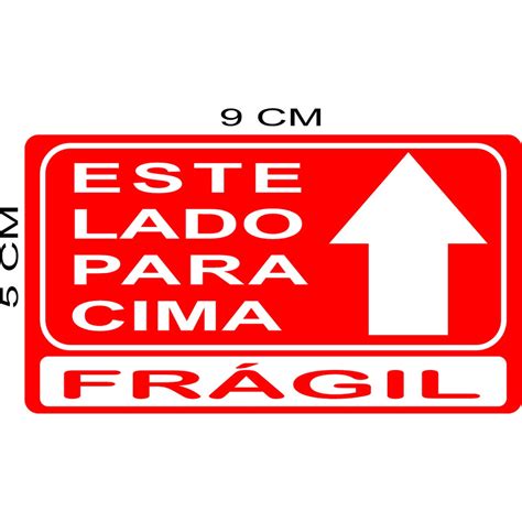 Etiqueta identificação Frágil este lado para cima 150 unidades pronta