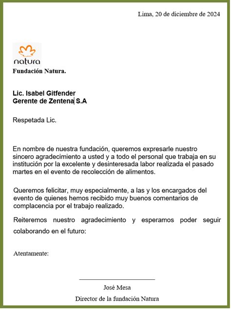 Ejemplos De Oficios De Agradecimiento