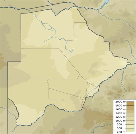 Botswana Physical Map Svg