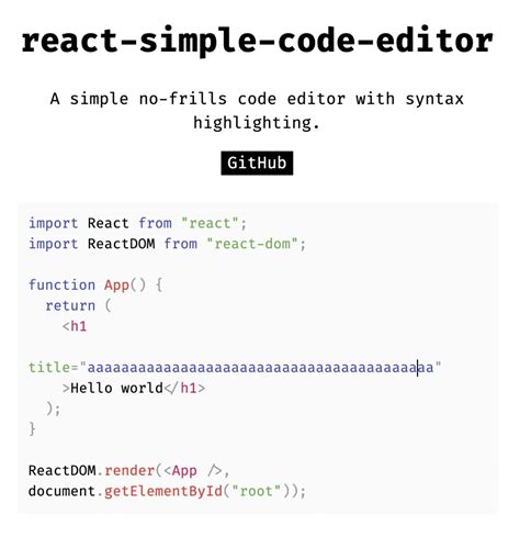 long text renders incorrectly · issue 87 · react simple code editor react simple code editor