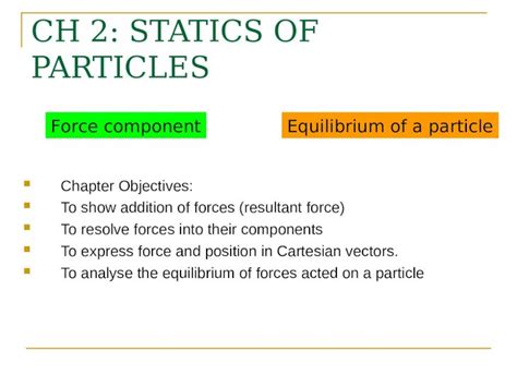PPT CH 2 STATICS OF PARTICLES Force ComponentEquilibrium Of A