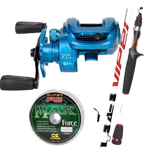 Kit Pesca Dourado Carretilha Montana Bait Vara Mt Linha
