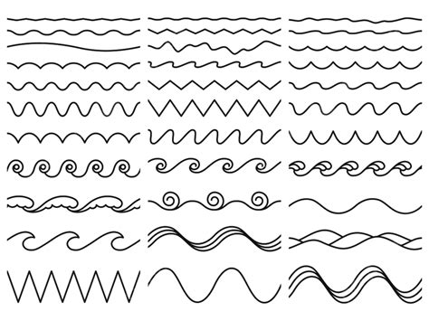 Linee Ondulate Curva Onda Orizzontale Ondeggiare Ondulato Wiggle PNG
