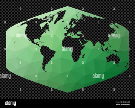 Mapa poligonal del mundo sobre fondo transparente Proyección Baker