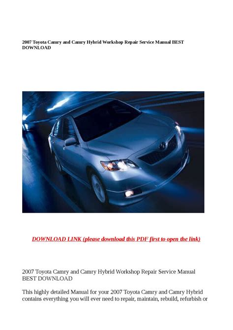 Toyota Camry Manual Pdf