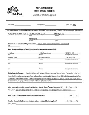 Fillable Online Right Of Way Opening Permit Application Fax Email Print