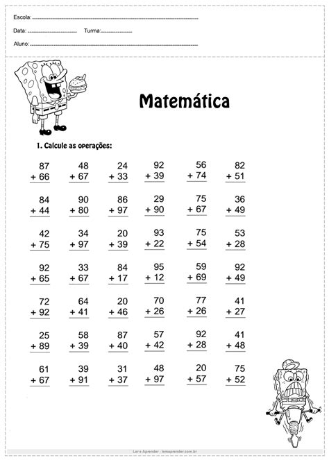 Atividade De Matematica 4 Operações