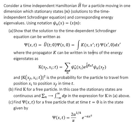 solved consider a time independent hamiltonian Ê for a