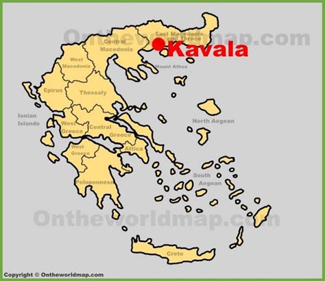 Kavala Location On The Greece Map Greece Map Ancient Greece Map