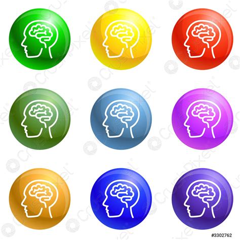 Human Think Brain Icons Set Vector Stock Vector 3302762 Crushpixel