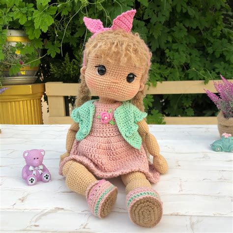 Doll Crochet Amigurumi Doll With Removable Clothing Handmade Doll Etsy