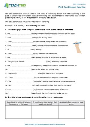 Past Continuous ESL Games Activities Worksheets