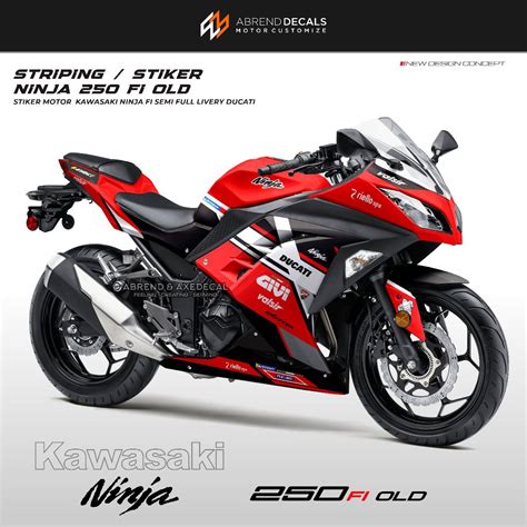 Jual Decal Striping Ninja 250 Fi Old Livery Ducati Stiker Motor