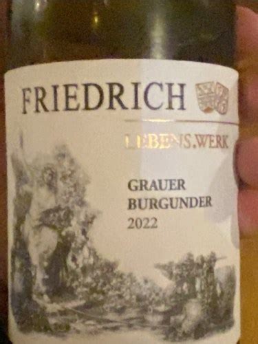 Weingut Friedrich Lebens Werk Grauer Burgunder Vivino US