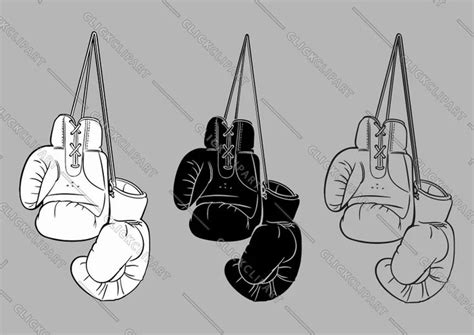 Three Boxing Gloves Hanging From Ropes On A Gray Background With Black