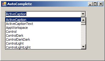 Use An Autocomplete Combo Box ComboBox Components C C Sharp